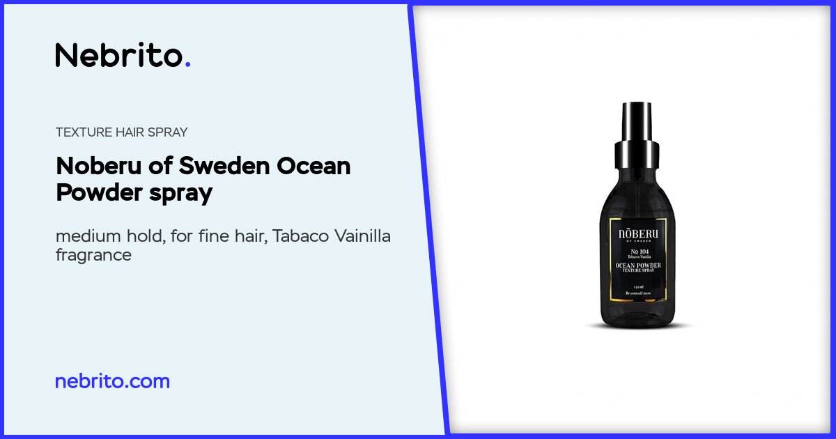 Texture hair spray Noberu of Sweden Ocean Powder spray Medium hold, for ...