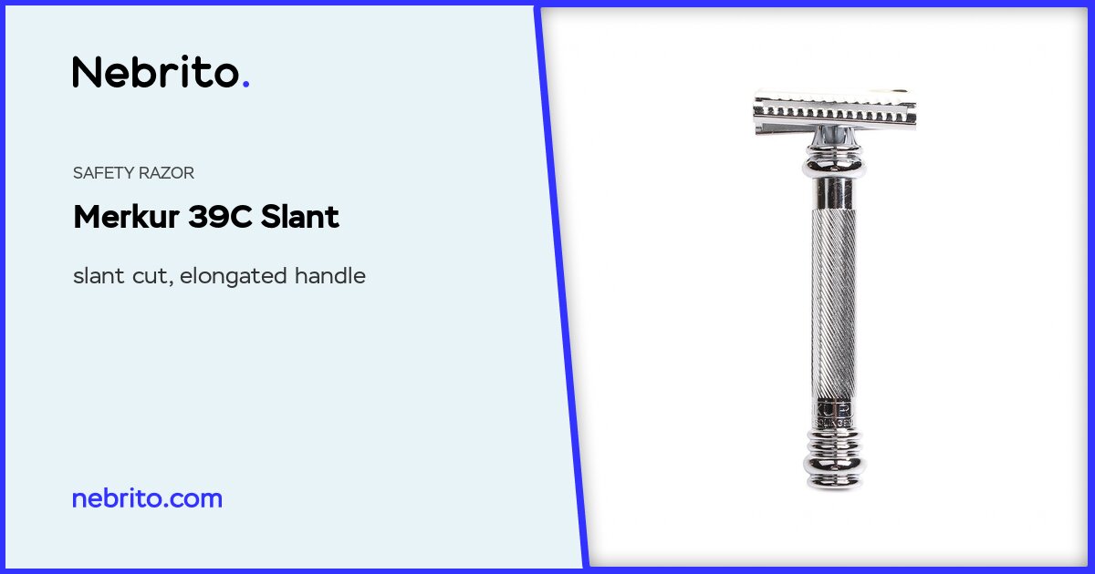 Safety Razor Merkur 39C Slant Slant cut, elongated handle — Nebrito