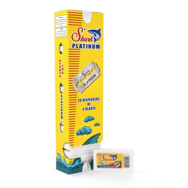 Razor Blades Shark Platinum Stainless steel, platinum coating, 100 pcs ...