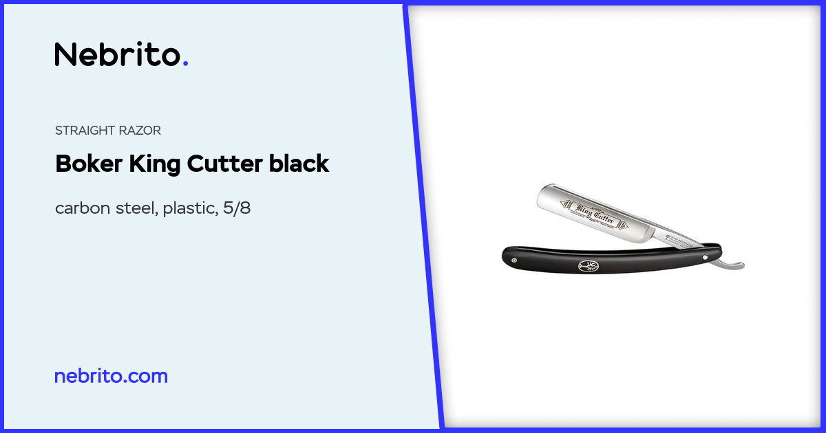 Straight razor Boker King Cutter black Carbon steel, plastic, 5/8 ...