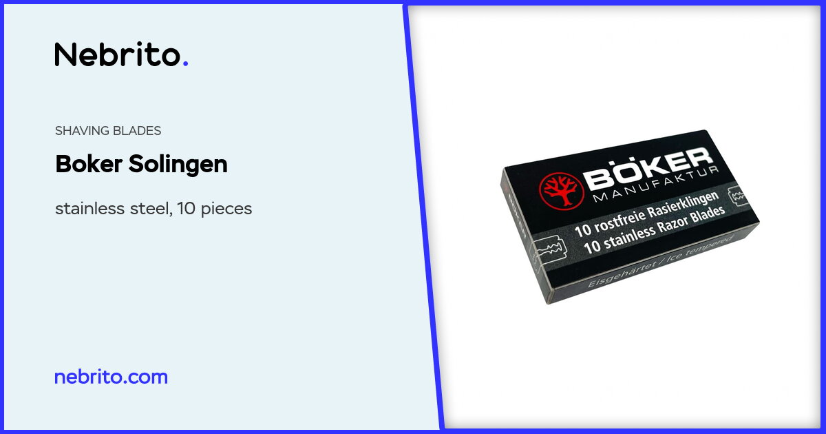 Shaving Blades Boker Solingen Stainless steel, 10 pieces — Nebrito